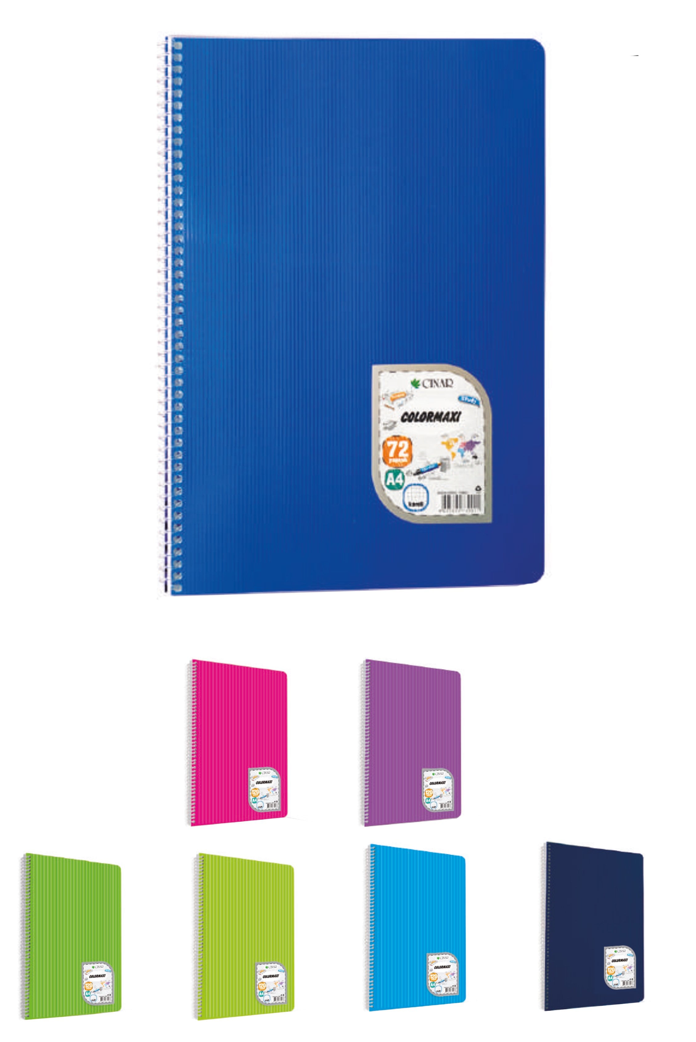 Çınar Defter Spiralli (Telli) Pp Kapak 5 Ortalı 120 Yaprak Çizgili A4 ...