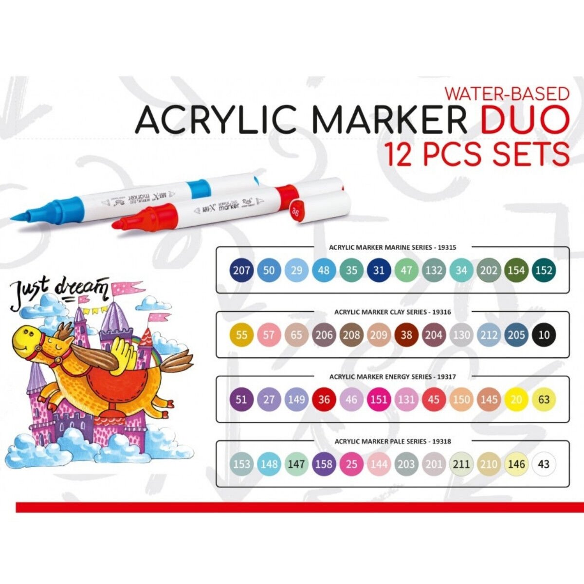 ART-X Çift Uçlu Akrilik Marker Kalem Seti 12li Clay - 600,00 TL ...