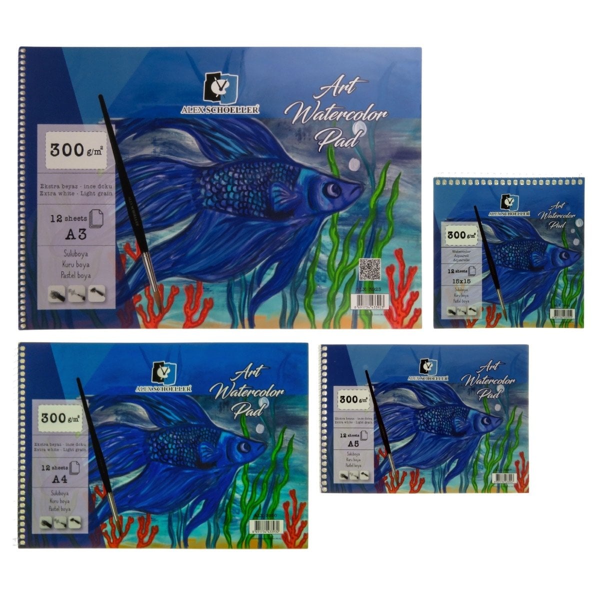 Alex Schoeller Art Sulu Boya Defteri 300gr A5 12yp Spiralli ALX 3947 ...